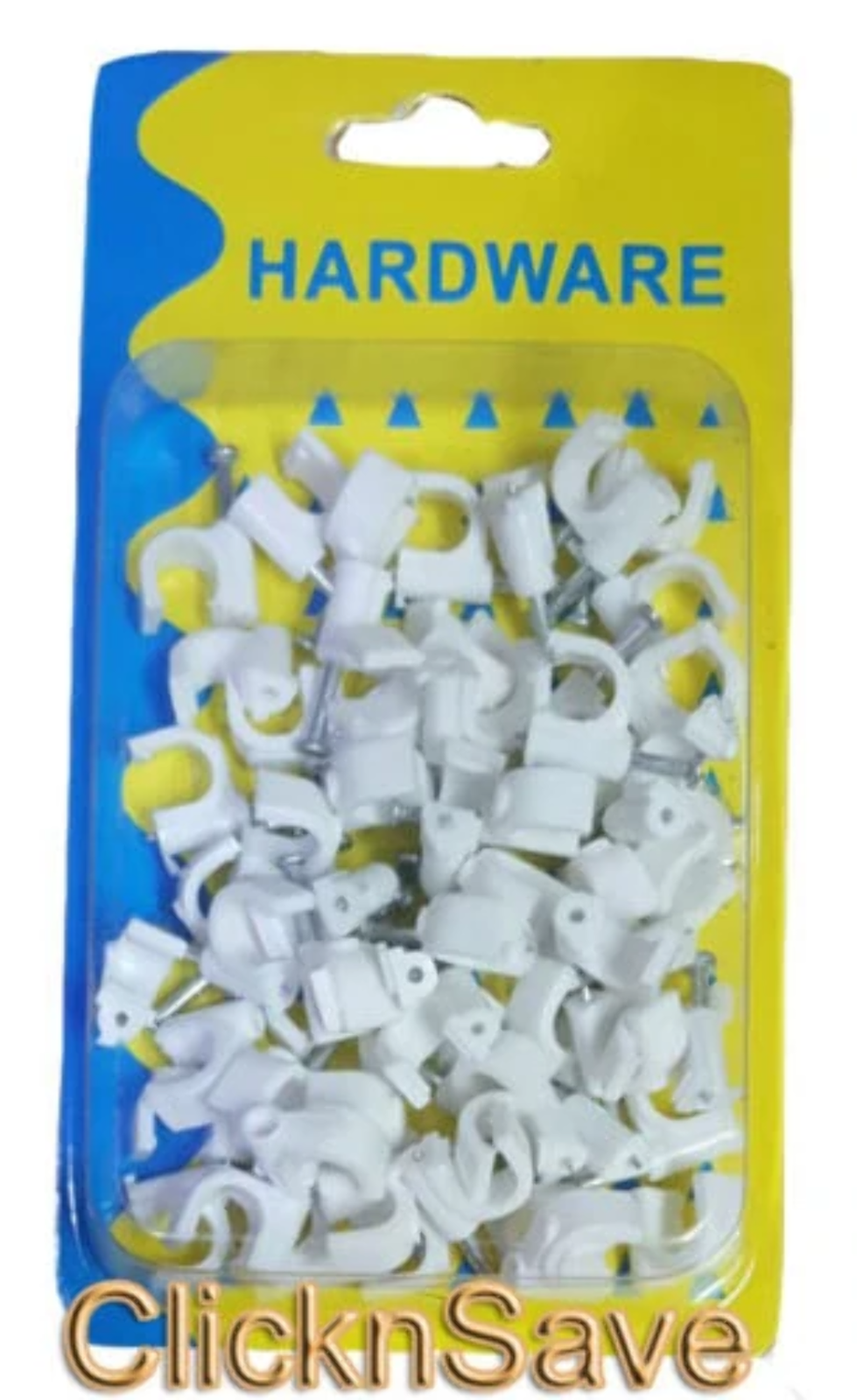 60 x 8mm Dia Hardware Wall Mount Electric Cable Circle Nail Clips ...