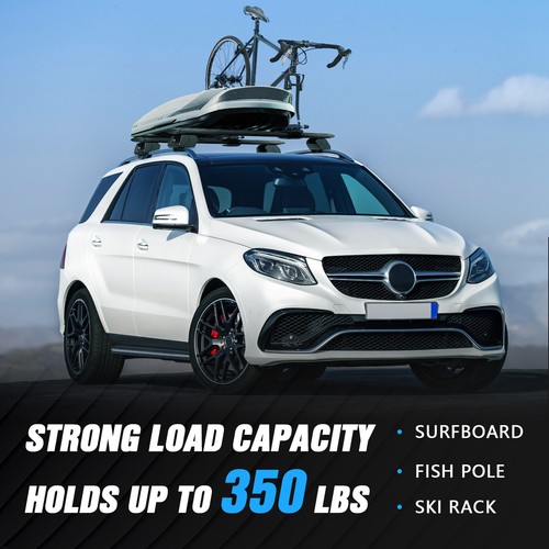 350LBS Roof Top Rack Bars Cargo Lockable&Adjustable For Mercedes Benz ...