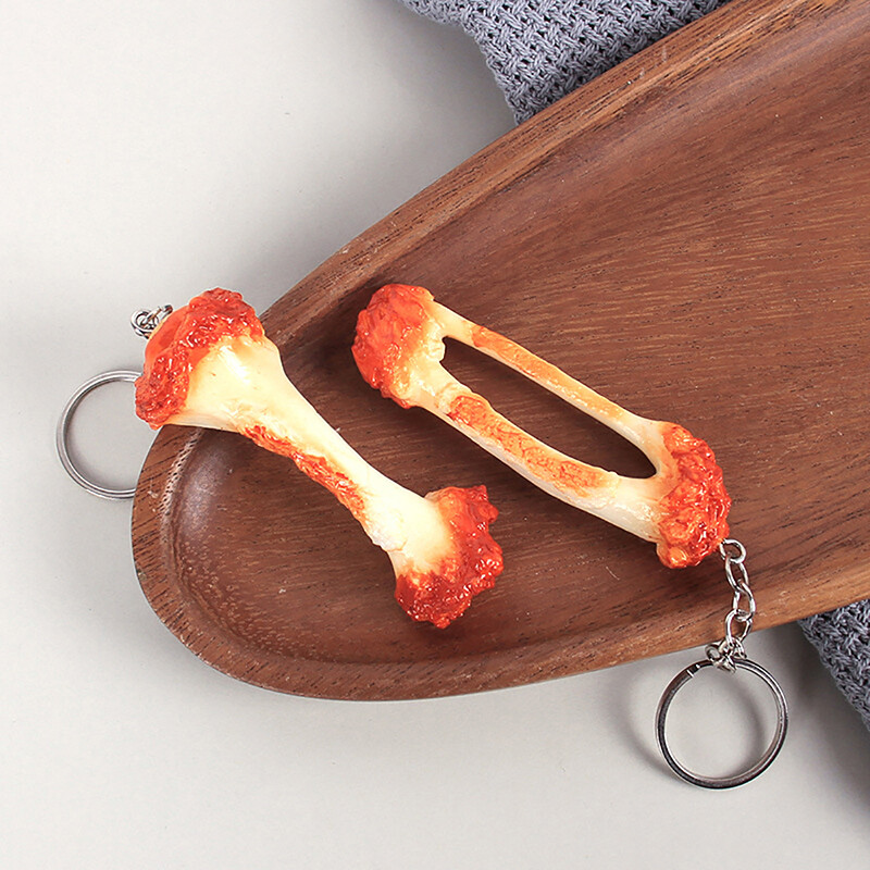 PVC Chicken Wing Bone Charm Simulated Chicken Leg Bone Key Ring Bag ...