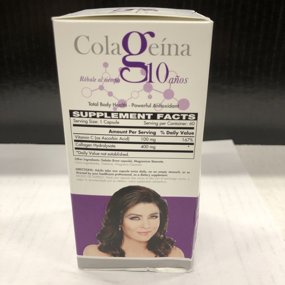 Colageina 10 Collagen Capsules with Vitamin C - 60 Capsules Anti-aging ...