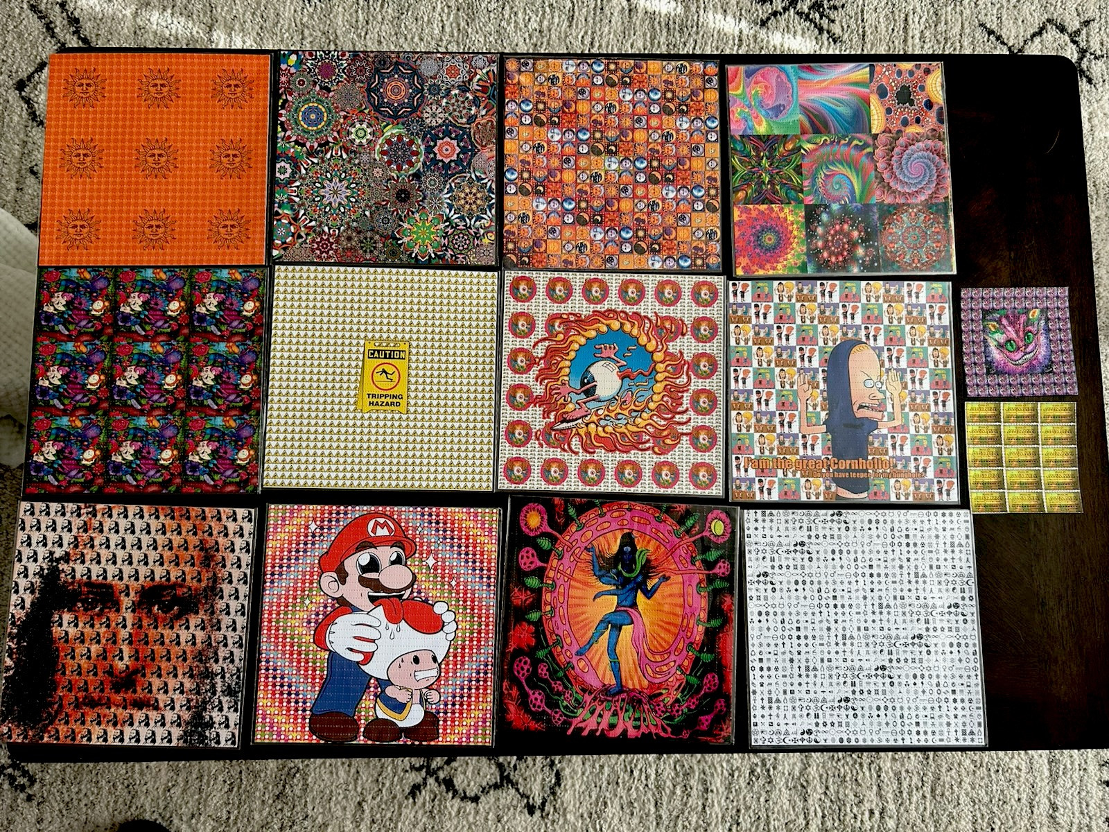 Blotter Art 23 Lg Squares 2 Sm Variety Yogi Mario Alice Sun Beavis ...
