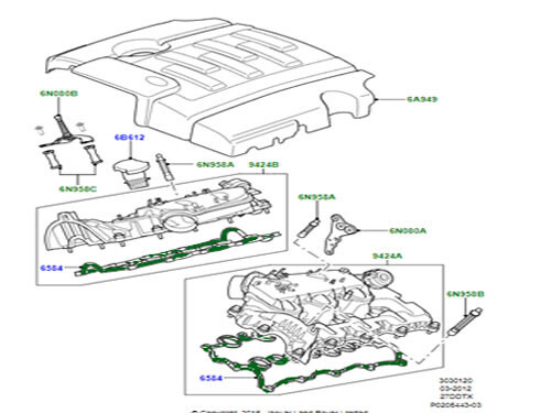LAND ROVER VALVE COVER GASKET SET LR4 RANGE ROVER LR3 SPORT DIESEL ...