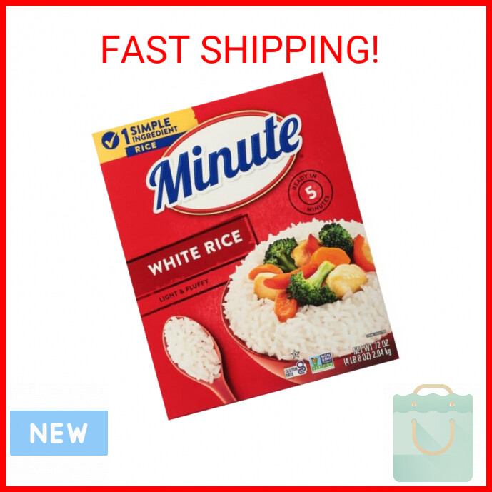Minute White Rice, Instant White Rice for Quick Dinner Meals, 72-Ounce ...