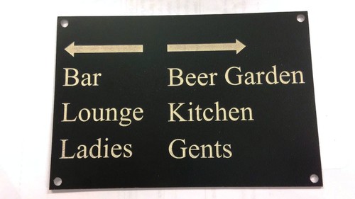 CUSTOM BAR DIRECTIONAL ENGRAVED SIGN DIY HOME POST DOOR PLAQUE PUB | eBay