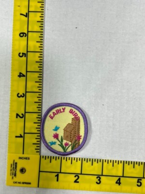 Early Bird Girl Scouts Patch GSA Violet Birdhouse | eBay