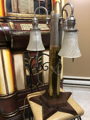WW1 Freemason Masonic Lamp 1915 Artillery Shell Trench Art SUPER RARE ...