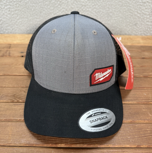 Milwaukee Tools Hat Snapback Mesh Back Trucker Cap Adult Black Gray ...