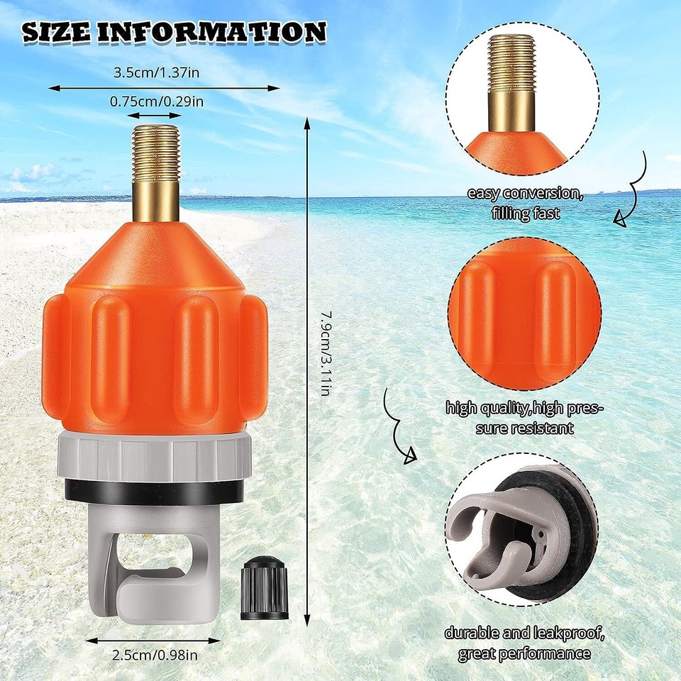2 Pcs SUP Pump Adapter Inflatable Boat Air Valve Adaptor Paddle Board ...
