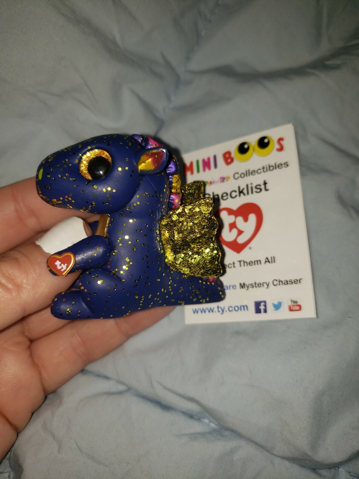 TY Beanie Boos Mini Boo SAFFIRE Blue Dragon Chaser Series 3 Collectible ...