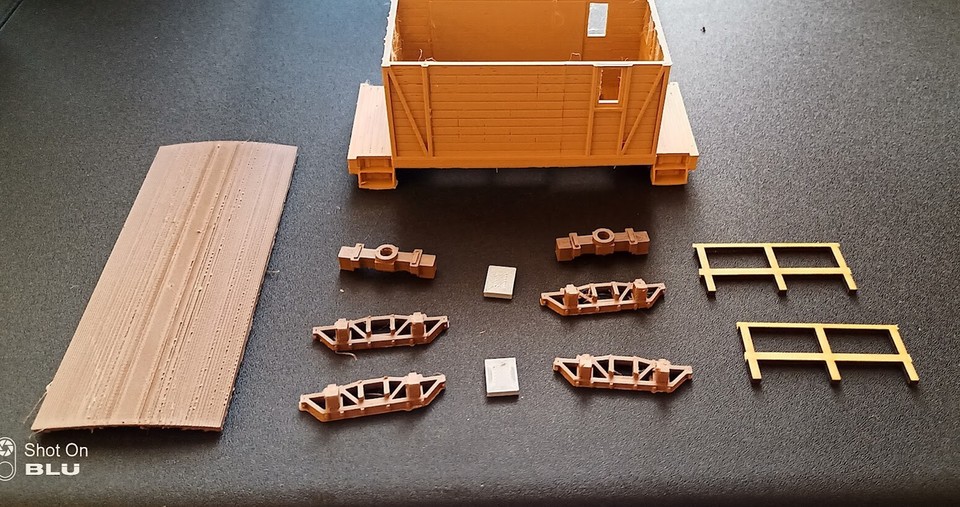 On30 Scale 3D PLA 20 ft Work Car MOW w laser cut railings YOUR wheels ...