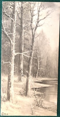 Gartner & Bender post card posted 1912, Trees & Lake, Unique Size 2 3/4 ...