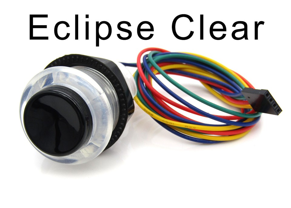 Goldleaf Arcade Push Buttons - RGB LED Illuminated in Clear, Milky, & Eclipse | eBay