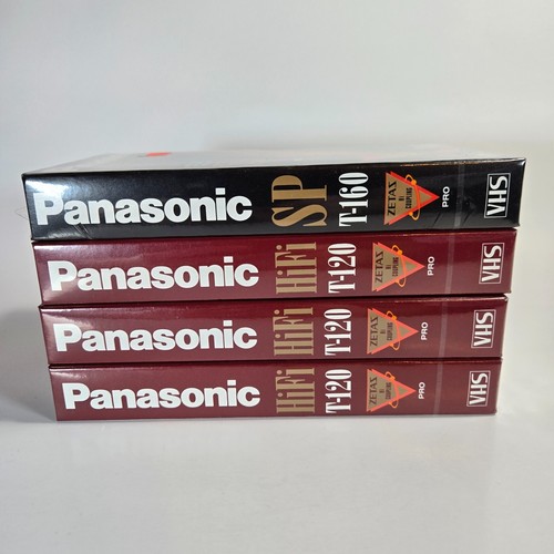 Lot of 4 Panasonic Blank VHS Tapes 3x T-120 Hi-Fi/1x T-160 SP Special ...