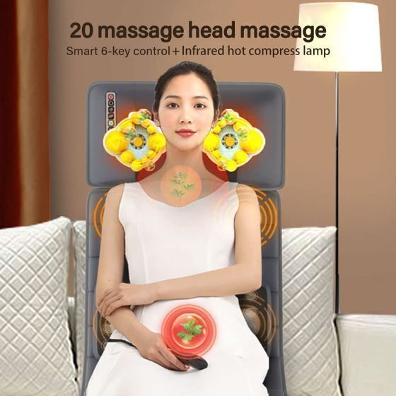 Full Body Electric Massage Mat Cushion Back Massage Pad w/ Heat ...