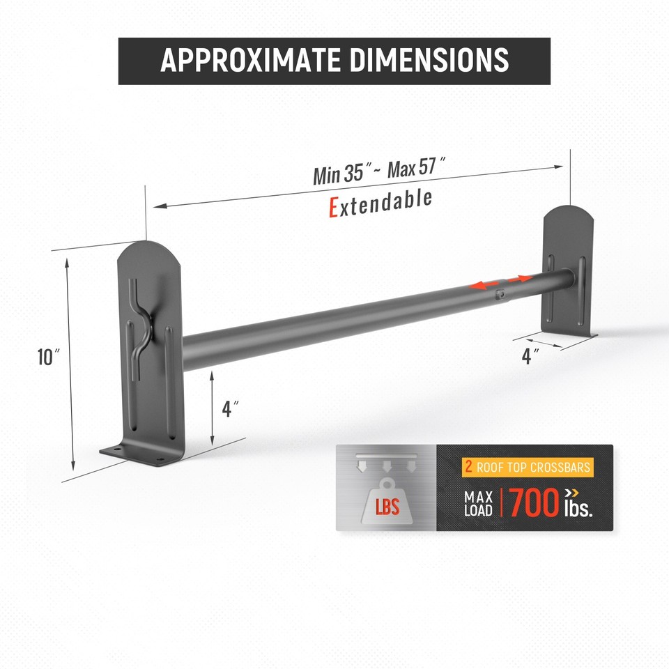 Pickup Truck Cap Topper 2 Bar Camper Shell Ladder Roof Van Rack ...