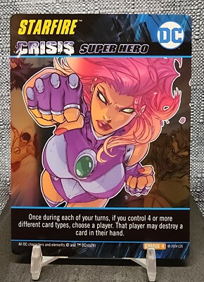 STARFIRE DC Comics Deck Building Game Oversized FOIL card CRISIS 4 | eBay