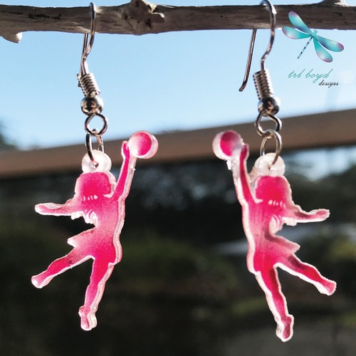 Netball basketball Earrings sport netball basketball lover gift resin ...