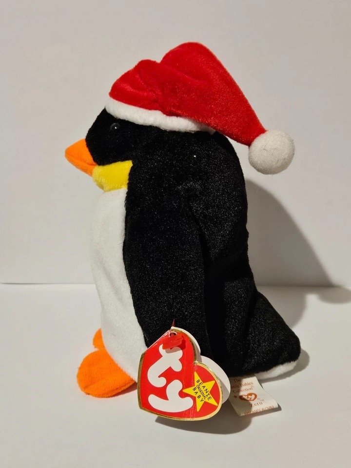 Ty Beanie Baby Zero the Penguin Christmas Hat Plush Stuffed Animal 1998 ...