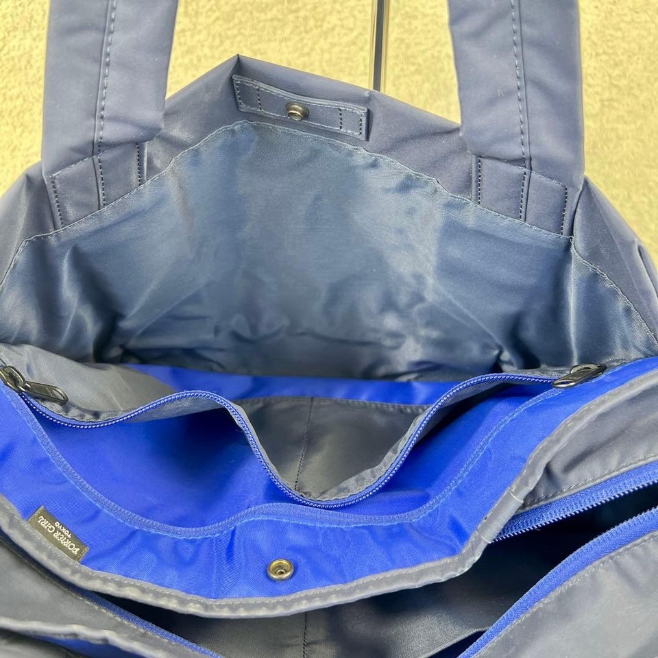 PORTER Navy Tote Bag | Made in Japan | With zipper pocket, lightweight ...