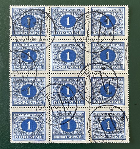 Czechoslovakia Stamps 1928 Postage Due Block of 12 Used 25p P+ P Good ...