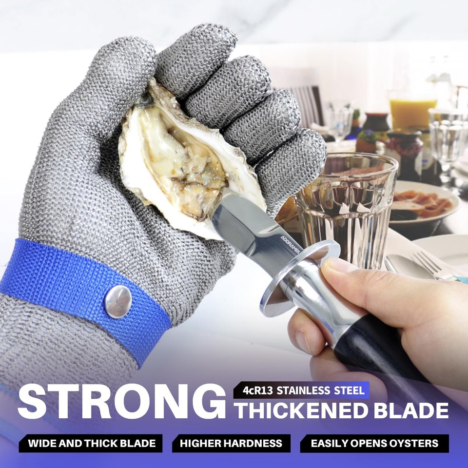 Oyster Shucking Knife+A9 Cut-Resistant Glove with Portable Case ...