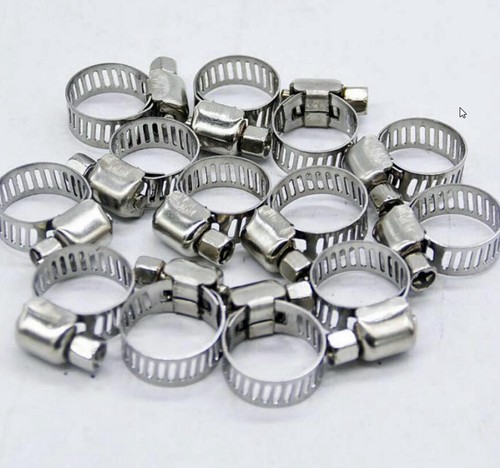 5 New Stainless Worm Drive Hose Clamps 10mm-16mm (0.4"-5/8") Free US ...