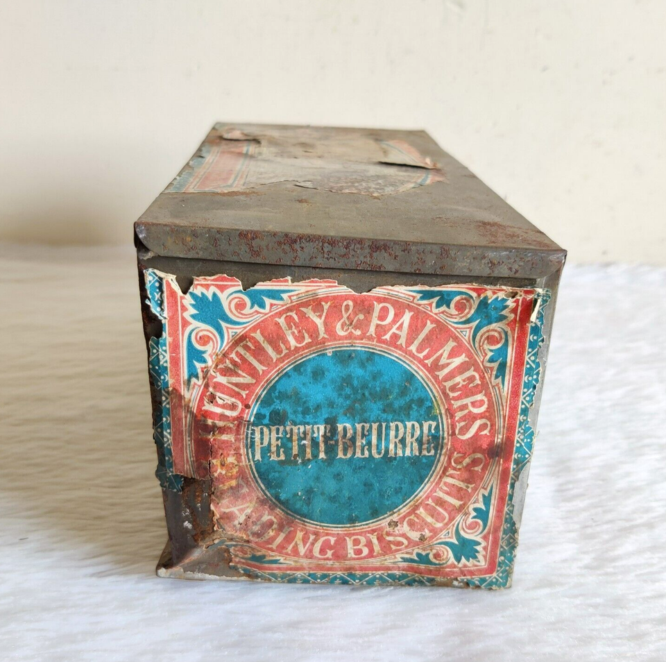 Vintage Huntley & Palmers Advertising Superior Reading Biscuits Tin Box ...