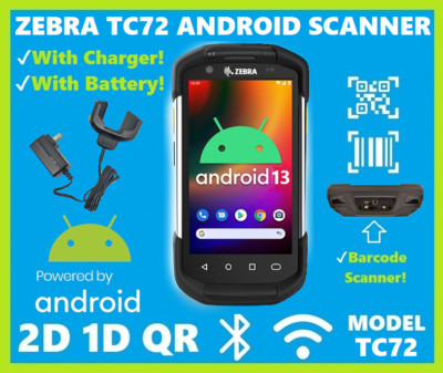 Zebra TC720L-0ME24B0-NA Barcode Scanner 2D/1D/QR, Android 13, with ...