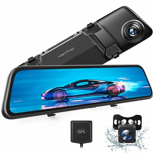 VanTop Dash Cam Cars Dual Camera Front and Rear View Mirror GPS Video ...