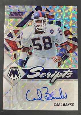 2022 Carl Banks #S-CB NFL Panini Mosaic Scripts Silver Prizm Auto ...