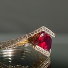 Deep Dark Red Round Cut Ruby In 925 Two Tone Silver Solitaire Art Deco ...