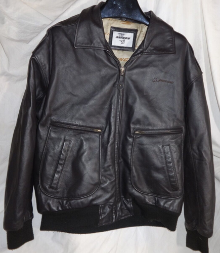 Vintage Boeing Leather Jacket Men’s Large Genuine Bomber Flight Aviator ...