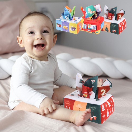 Baby Tissue Box Rainbow Dance Scarves Play Paper Crinkle Tissues ...