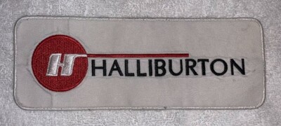 Halliburton patch , white background , pre-owned , large , older design ...