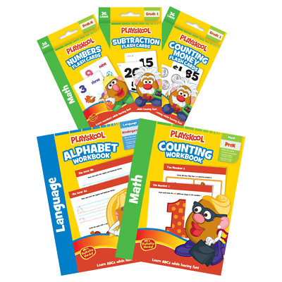 Playskool Maths Flash Cards & Workbook Early Learning Kids Fun Learning ...