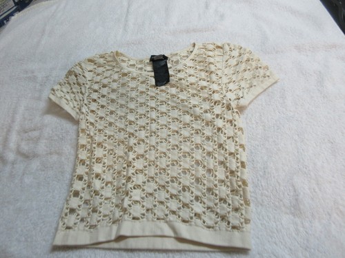Bebe White Net Top Women's Size P/S | eBay