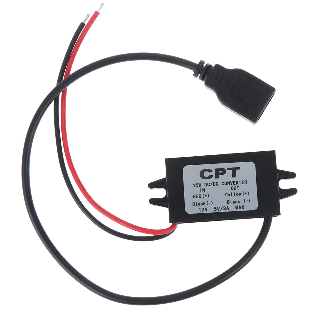 1Pc USB 12V to 5V DC/DC voltage step-down power adapter converter ...