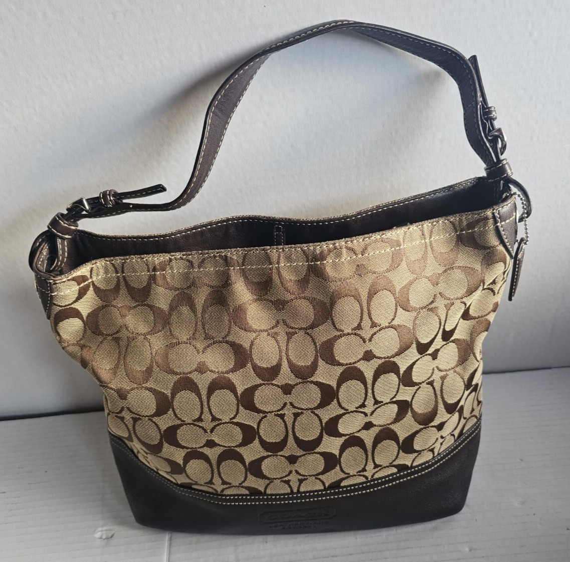 Authentic Coach Signature Logo Dark Brown Leatherware… - Gem