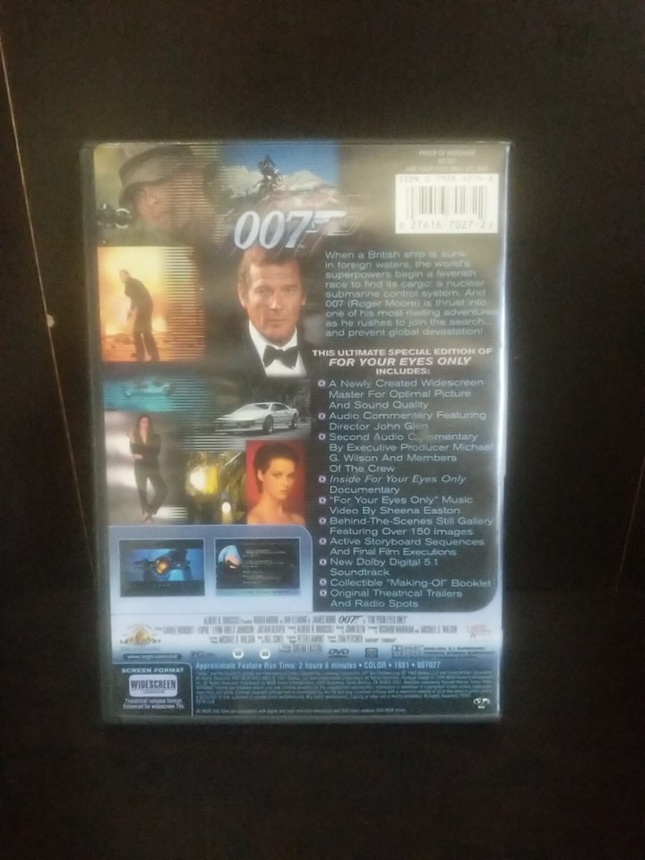 For Your Eyes Only (Special Edition) - DVD - Jack Hedley,John Wyman ...