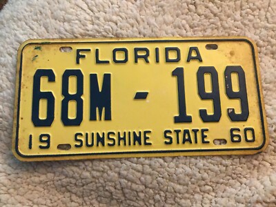 Florida License Plate 1960 | eBay
