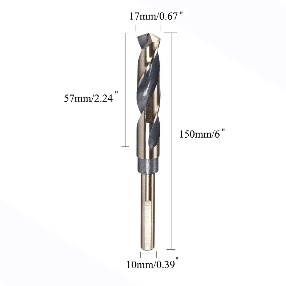 17mm Reduced Shank Twist Drill Bit with 10mm Shank- 11/16" Drill Bit ...