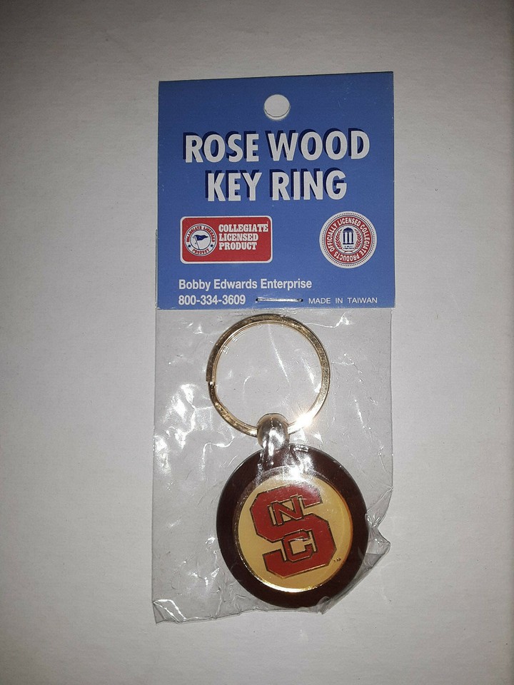 North Carolina State Wolfpack Rose Wood Keychain Ring ( set of two ) | eBay