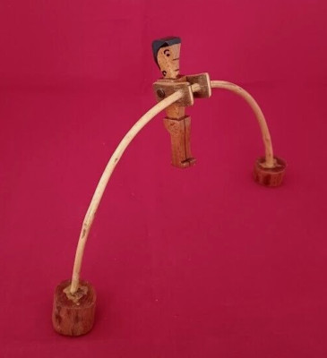 Balancing Man Vintage Wood Toy - Hand Carved | eBay