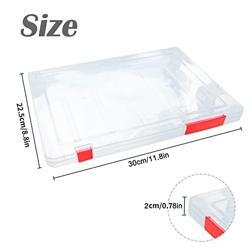 4 Pack Clear A4 File Box, Plastic Scrapbook Paper Storage Boxes Office ...