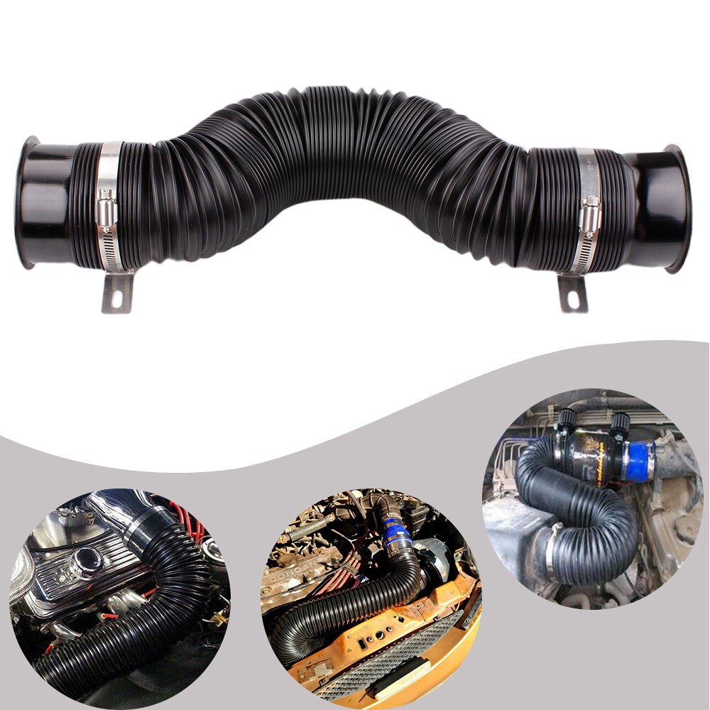 New 76mm 3inch Car Cold Air Intake Inlet Pipe Flexible Duct Tube Hose ...