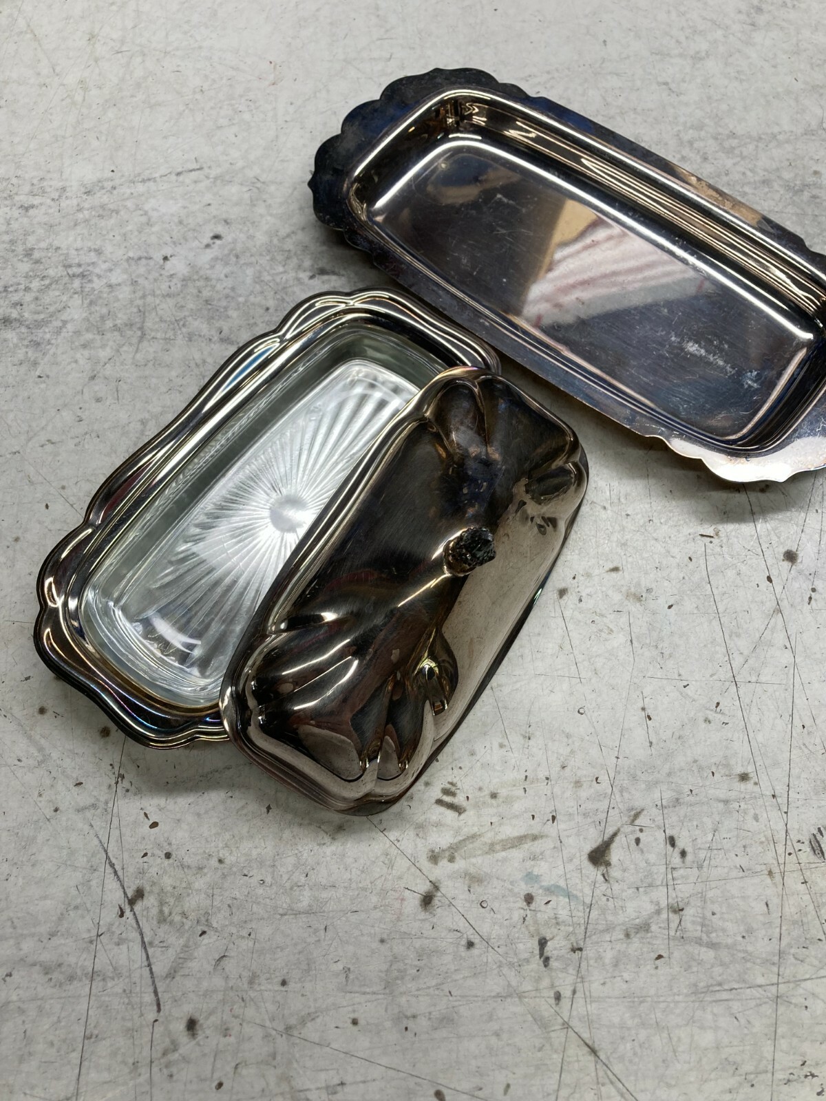 Antique/Vintage Pair of Kent Silversmith's Cracker Tray & Covered ...