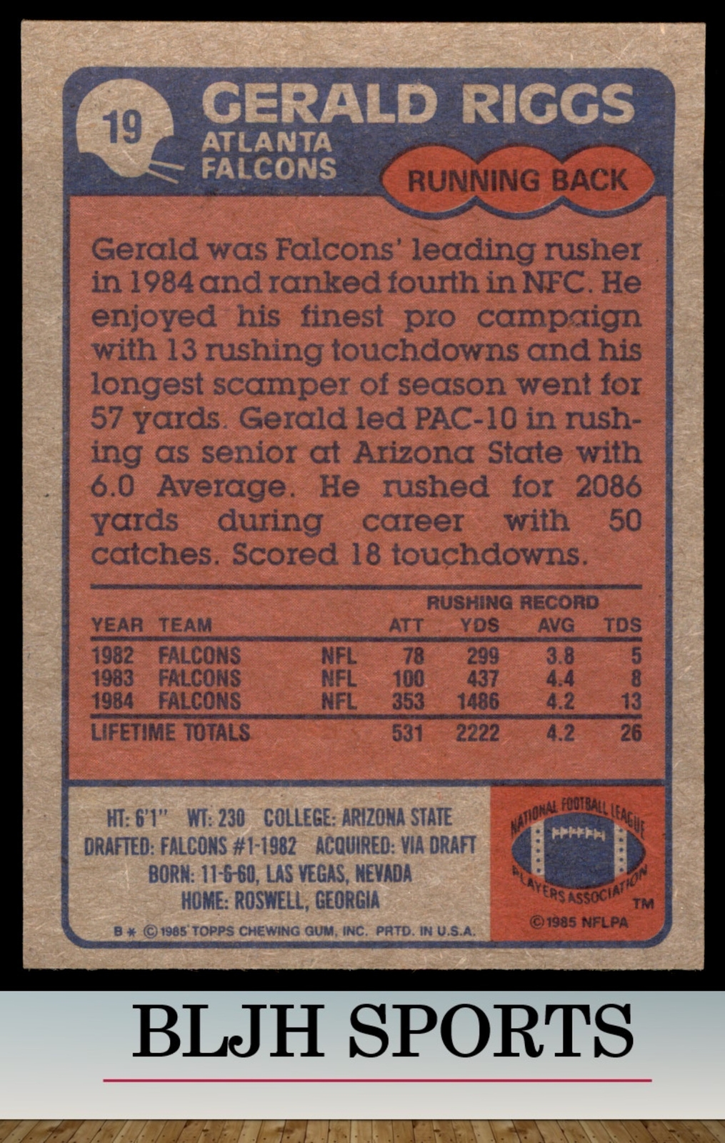 1985 Topps - #19 Gerald Riggs for sale online | eBay
