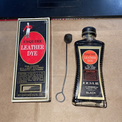 Vintage Esquire Black Leather Dye Bottle and Box . See Photo’s Empty ...