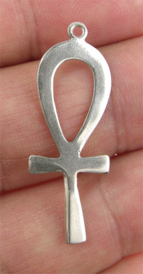 Solid sterling silver STYLIZED ANKH CROSS cast from antique French ...