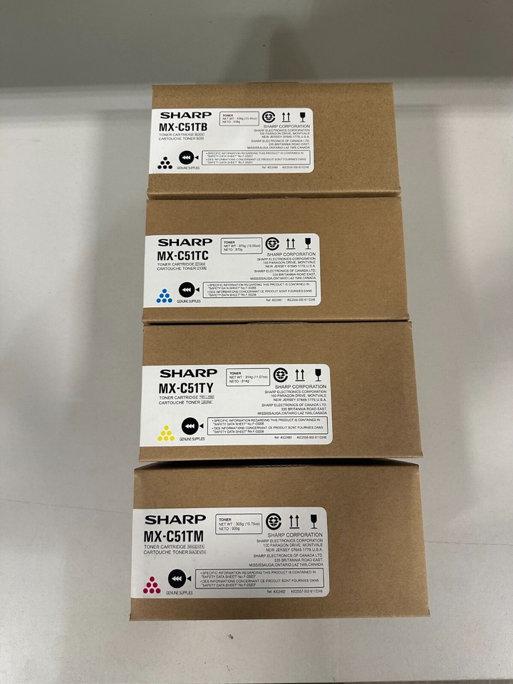 New. OEM. Sharp toner for MX-C507P Sharp MX-C51TB, MX-C51TC, MX-C51TM, MX-C51TY | eBay